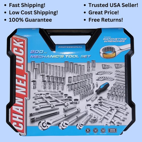 Channellock Mechanic's Tool Set 200 pc Drive Sockets Combination ...