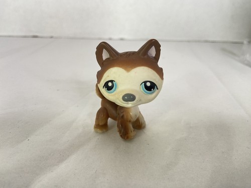 Littlest Pet Shop LPS 68 Brown White Husky Dog Puppy Figure Toy Hasbro ...