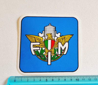 Adhesive Fim Federazione Italiana Moto Sticker Autocollant Vintage ...