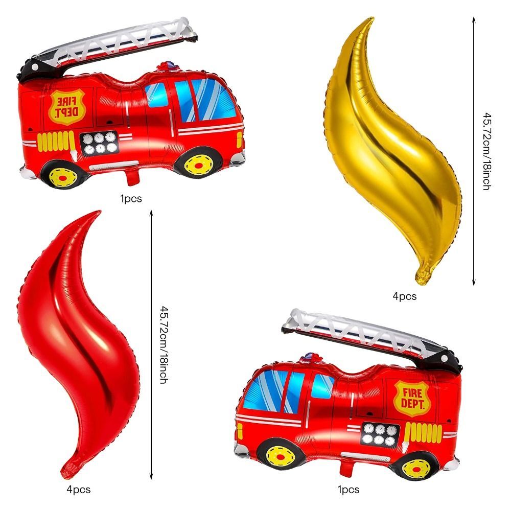 Fire Design Party Decorations Foil Birthday Supplie Fire Theme Boys | eBay