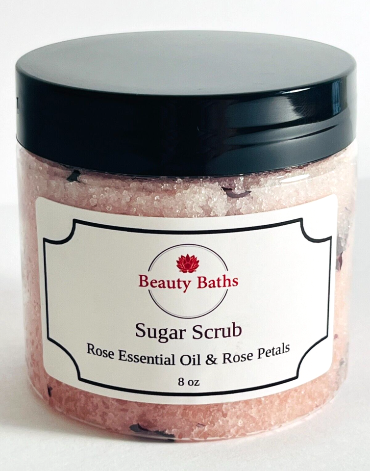 Rose Sugar Scrub & Rose Petals Body Scrub holiday gift for her handmade ...