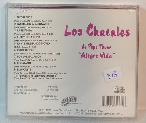 Los Chacales De Pepe Tovar - Alegre Vida - CD - *518* Rare 28537325526 ...