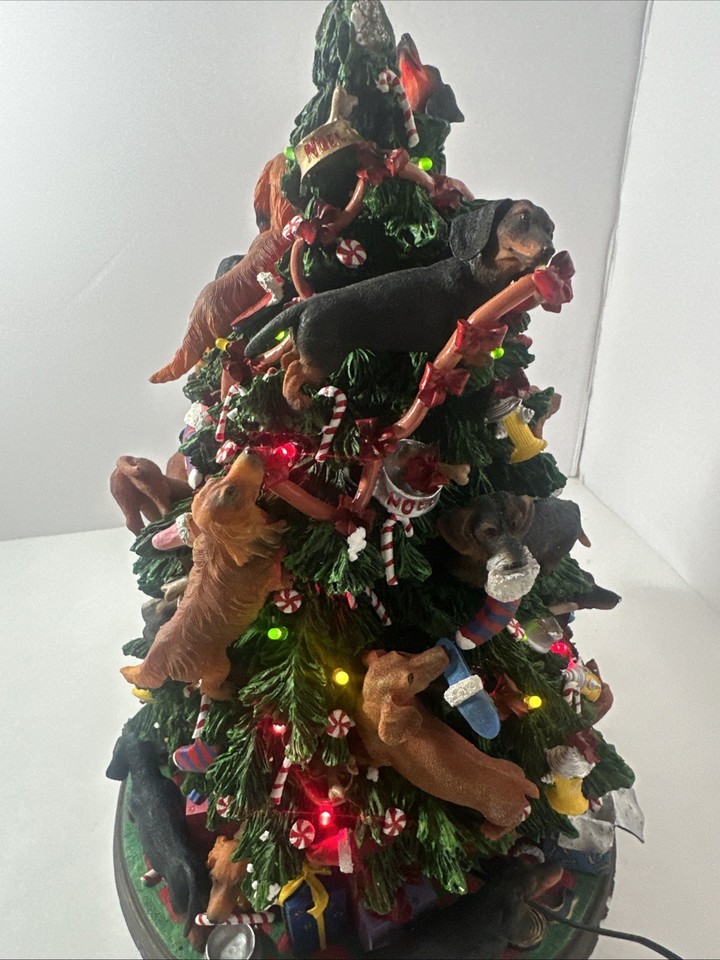 Danbury Mint Dachshund Weiner Dog 12" Lighted Christmas Tree Working ...