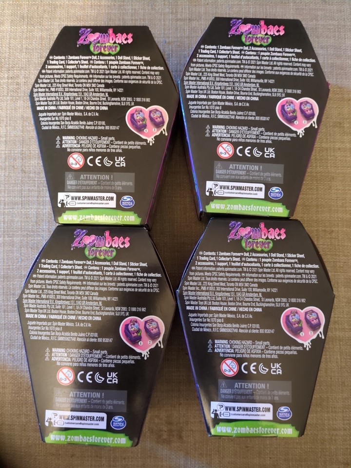 4 Zombaes Forever Dolls Zombies Friendship Lasts Coffin Blind Bags ...