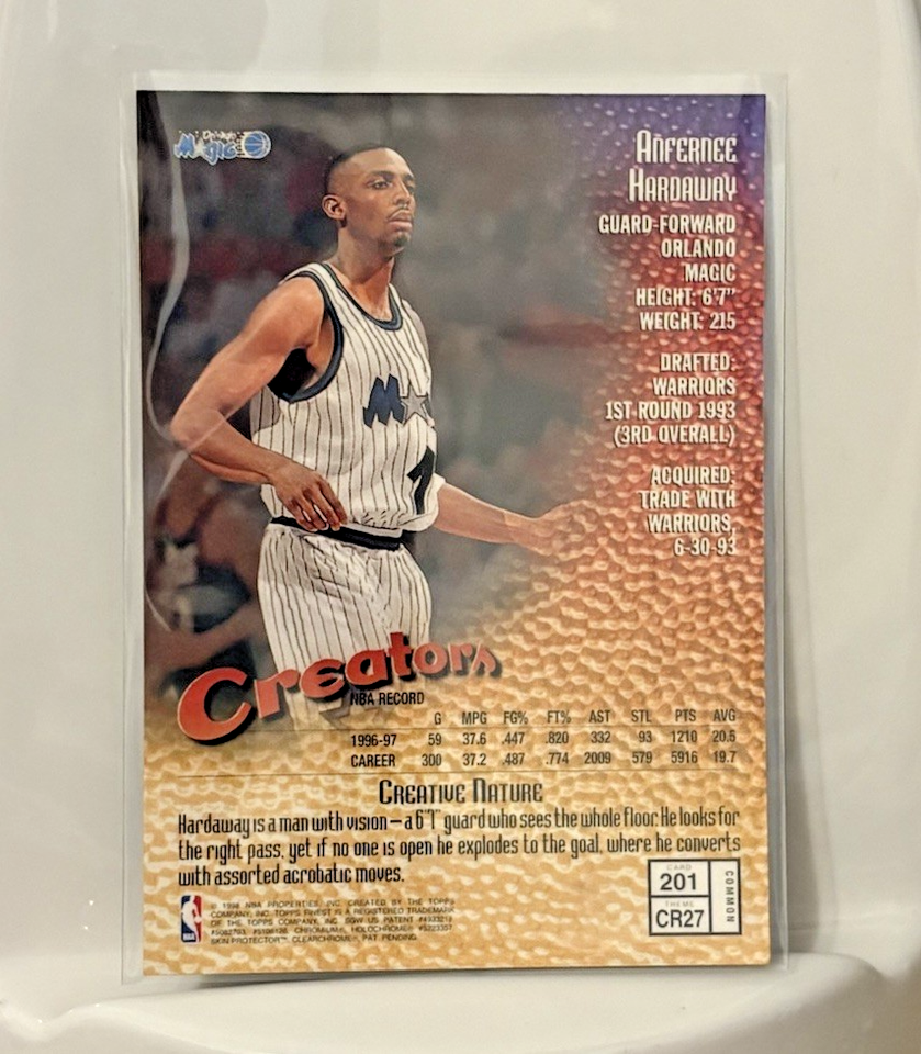 1997-98 NBA Topps Finest - Common Bronze Anfernee Hardaway #201 ...