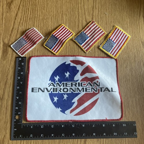 Large Back-Of-Jacket-Size AMERICAN ENVIRONMENTAL Patch + 4 USA Flag ...