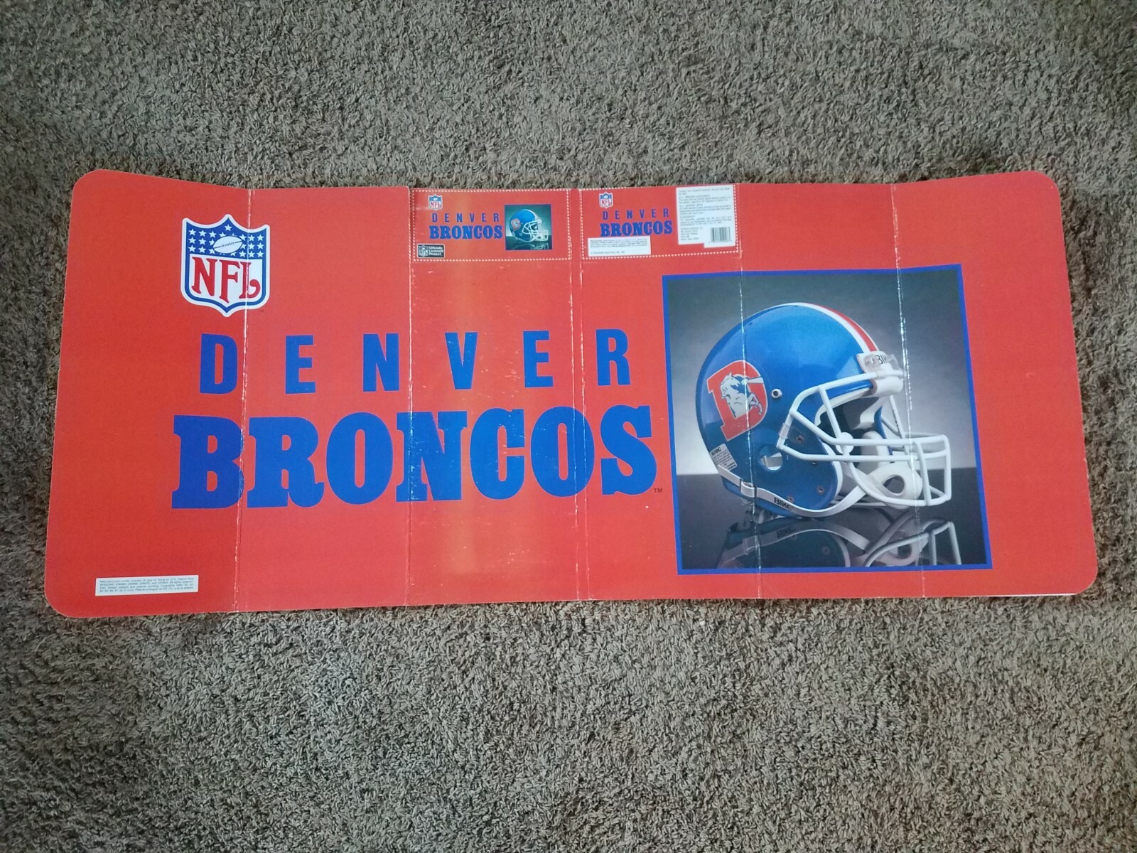 Vintage 1987 NFL DENVER BRONCOS Folding Sun Shield Windshield Protector ...