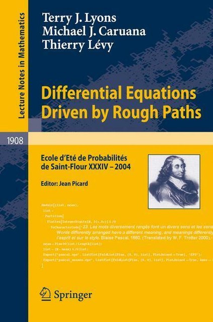 Differential Equations Driven by Rough Paths von Terry J. Lyons (2007 ...