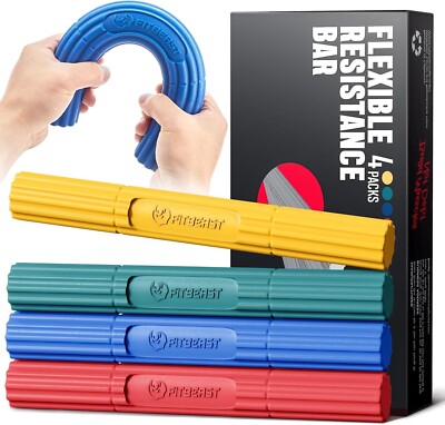 Fitbeast Flex Therapy Resistance Bar 4-pack Golf/Tennis Elbow Therapy ...