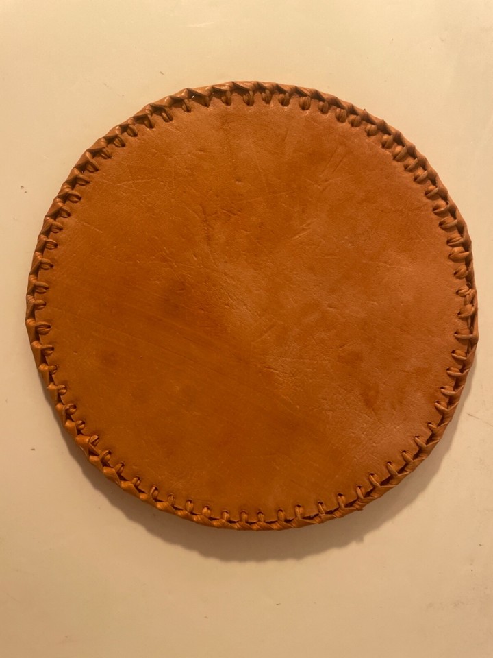 Vintage Tribal Native American Bead & Braided Leather Trivet 7 7/8" D ...