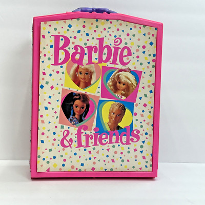 Vintage 90s Barbie & Friends Storage Wardrobe Carrying Case Pink White ...