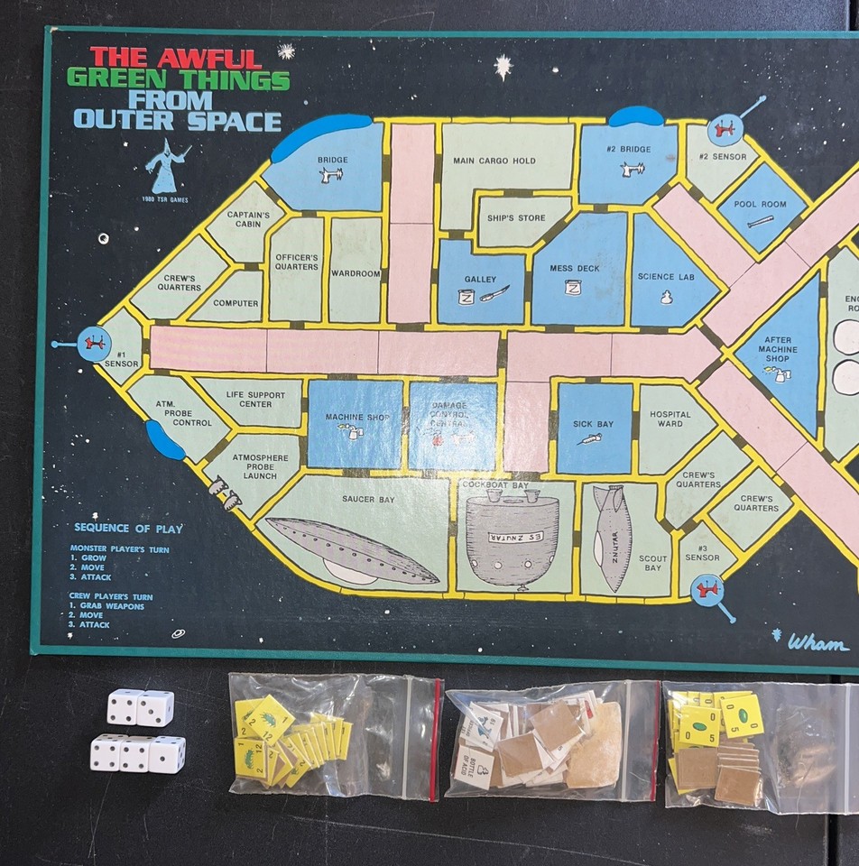 Board Dice Pieces - The Awful Green Things From Outer Space Board Game ...