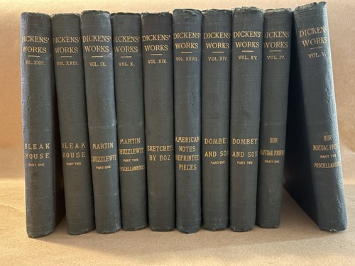 Charles Dickens Works 10 Book Lot Antique Hardcover Set | eBay