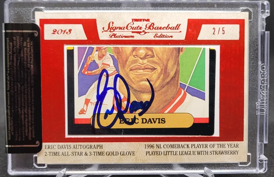 STRAWBERRY & ERIC DAVIS 2013 TRISTAR SIGNA CUTS DUAL AUTO CUT 2/5 METS ...