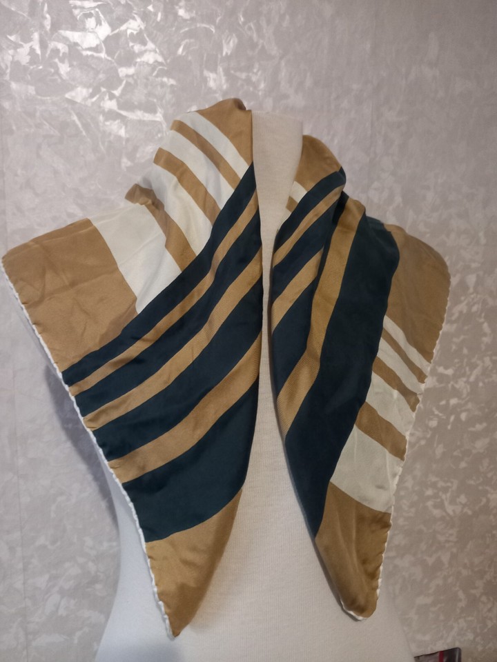 Rodier Paris Scarf Multicolored Striped Seam roll 75x75 cm | eBay