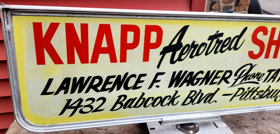 Vintage Car Roof Top Taxi Advertising Sign Knapp Shoes PITTSBURGH ...