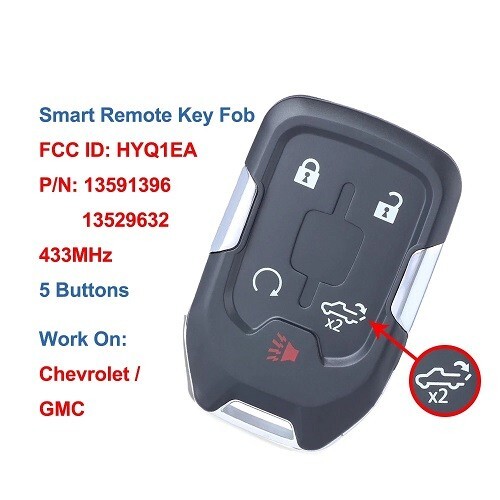 Smart Remote Car Key Fob 433MHz ID46 Chip for Chevrolet Silverado for ...