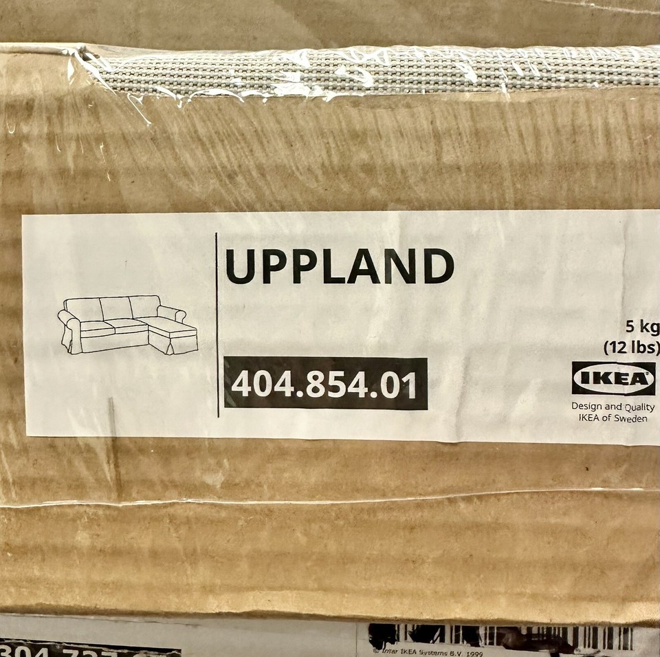 Ikea UPPLAND (3-Seat) Loveseat Sofa w/Chaise COVER Totebo Light Beige ...