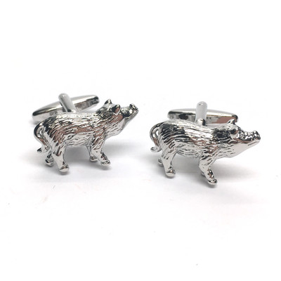 Rhodium Plated Wild Boar Cufflinks Presented in a Box X2AJ860 | eBay UK