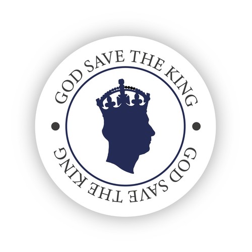 Pack of 24 God Save the King paper labels, King Charles III Coronation ...