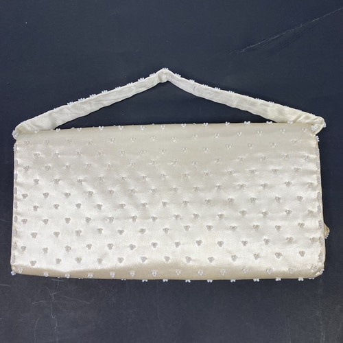 Vtg Walborg Off White Beaded Clutch Purse Formal Handbag Hong Kong ...