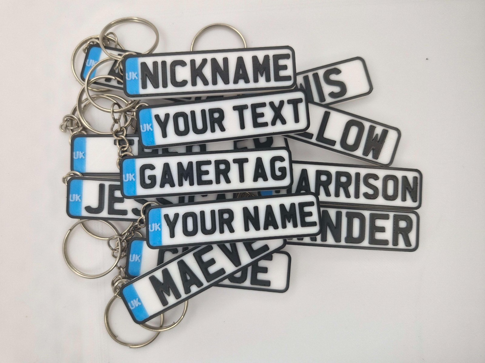 Customisable Car Number Registration Reg Plate Keyring Keychain ...
