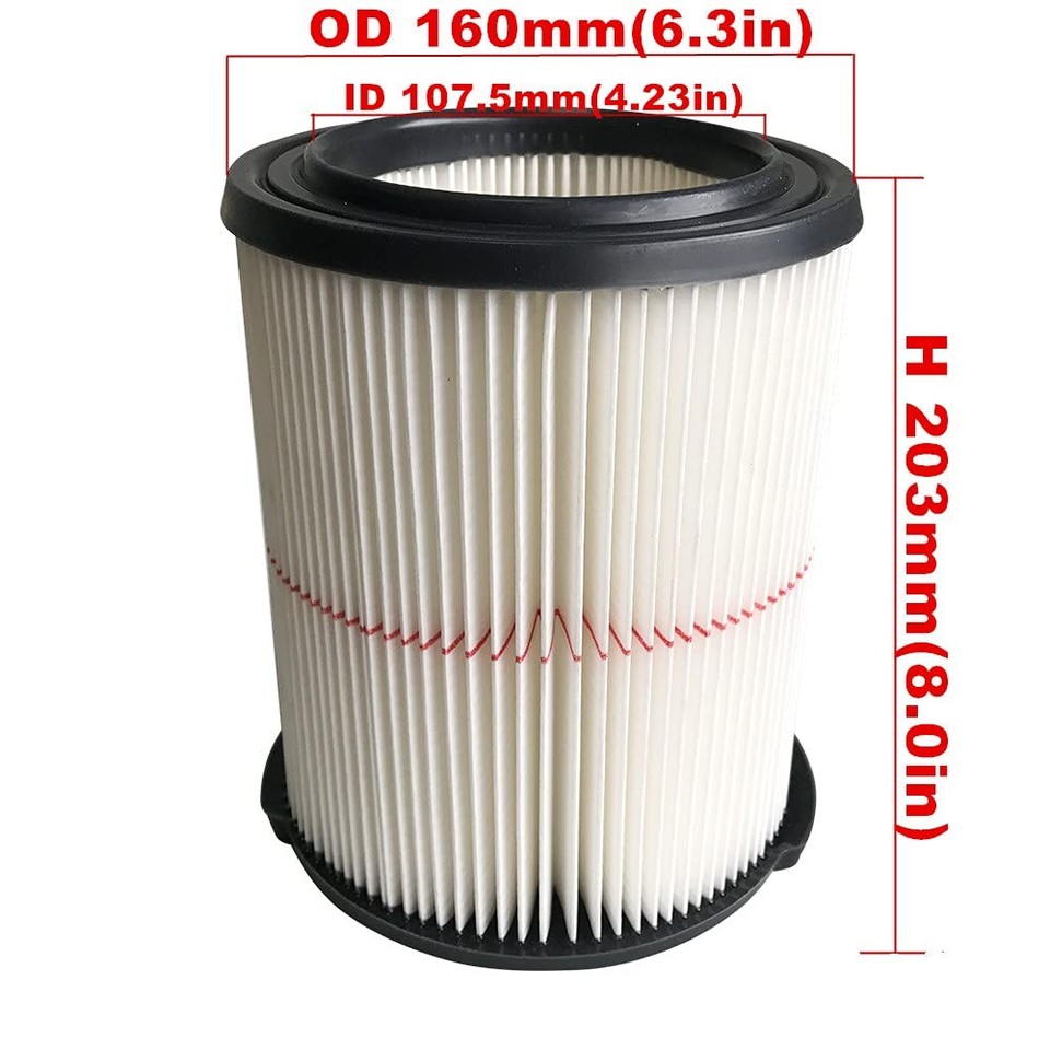 yamoutai 38754 Cartridge vacuum filter white pleated paper and Red ...