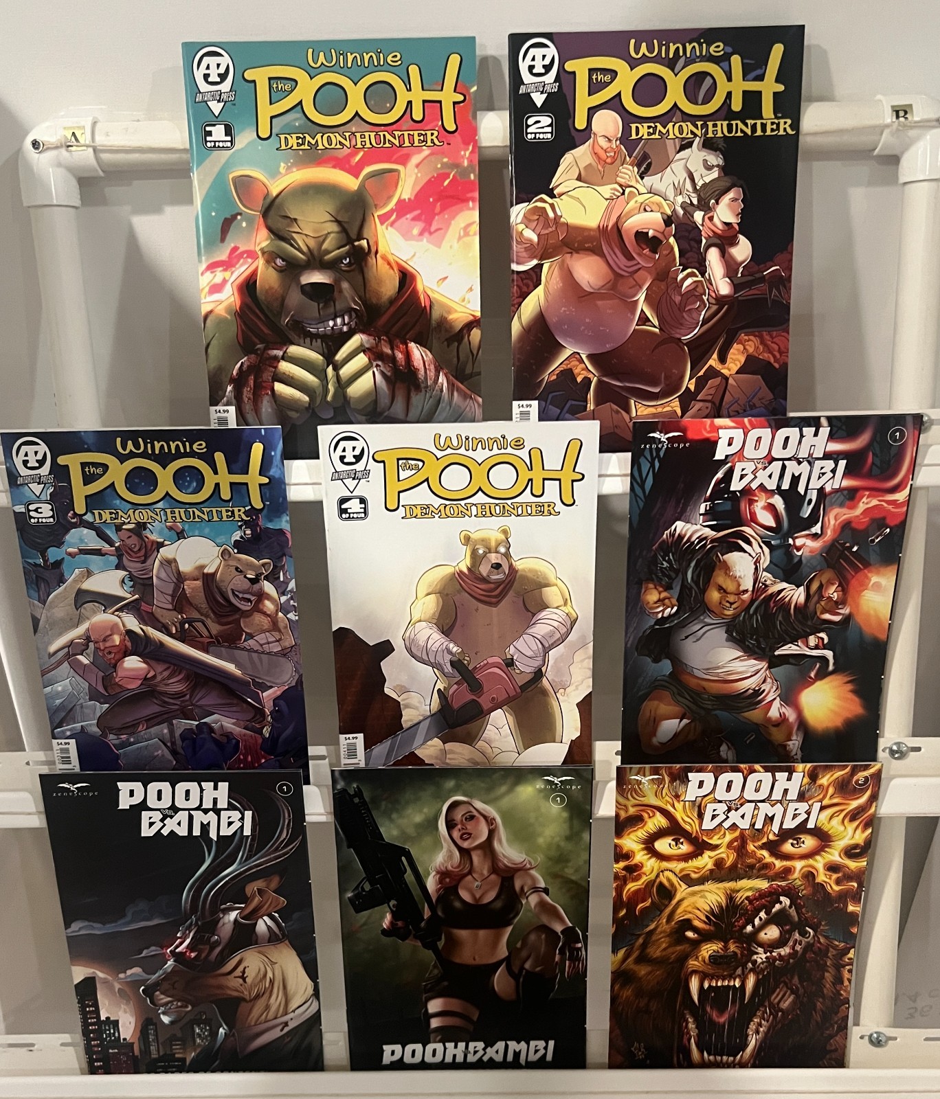 LOT OF 8 WINNIE THE POOH DEMON HUNTER #1-4 SET / POOH VS BAMBI 1-2 NM ...