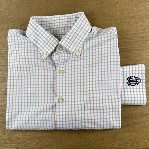 Peter Millar Mens M Summer Comfort L/S Button Shirt Dallas Country Club ...