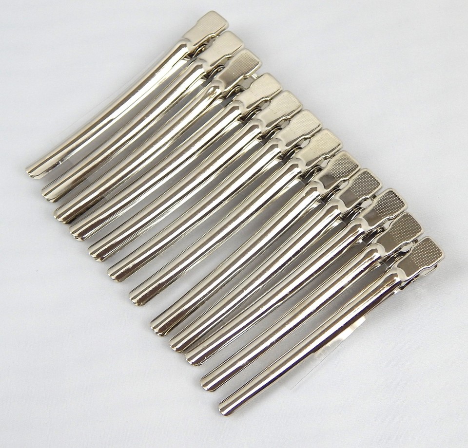 Metal Duck Bill Professional Sectioning Clips Barber Hair Cutting Clips ...