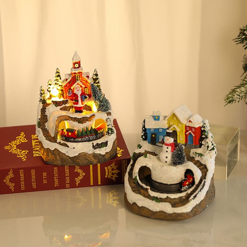 Houses Sets Rotating Train Display Figurines LED Light 6003 | eBay