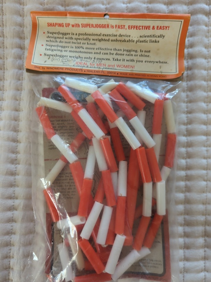Vintage 70s Superjogger Beaded Plastic Jump Rope Classic NOS Aerobic ...