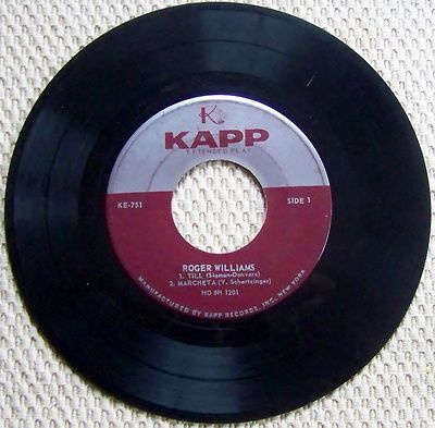 ROGER WILLIAMS, "TILL / MARCHETA". 45 RPM RECORD, 1961 (PC11). | eBay