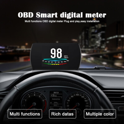 Smart Car OBD2 Gauge HUD Head-Up Digital Display Speedometer Water Temp ...
