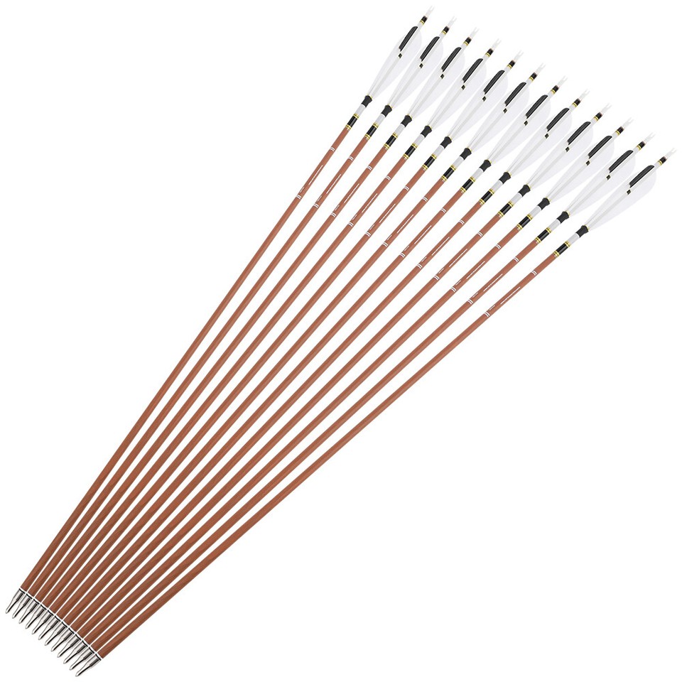 12X 31" Pure Carbon Arrows Archery SP340-600 Compound Recurve Bow Tips ...