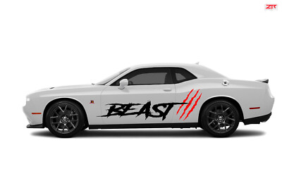 Beast Body Side Decals -Fits Dodge Challenger sxt rt gt srt scatpack | eBay