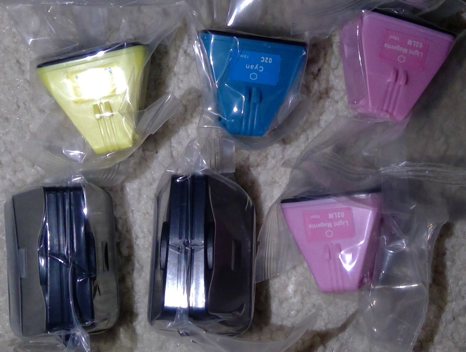 NEW 6x HP 02 Printer Ink Cartridges - Black, Cyan / Blue, Pink, Yellow ...