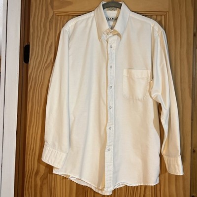 Vintage L.L. Bean Shirt Men's White Button Up Made In USA 16-32 | eBay
