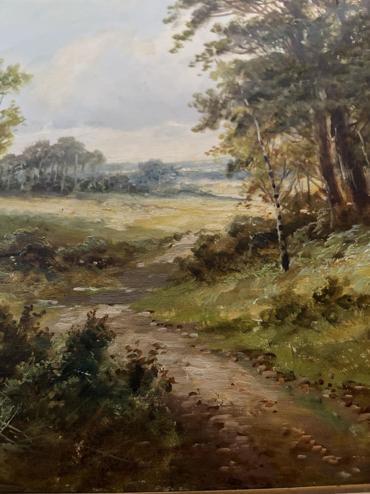 Beautiful Antique or VTG Framed Oil on Canvas, English Landscape ...