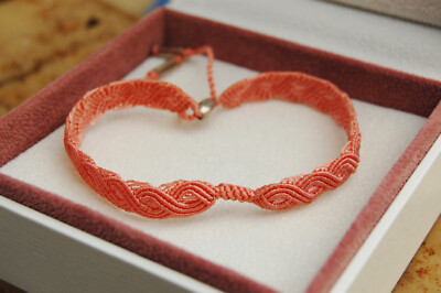 Genuine Pandora Macrame Bracelet coral, large 590711CCO-S2 - retired ...