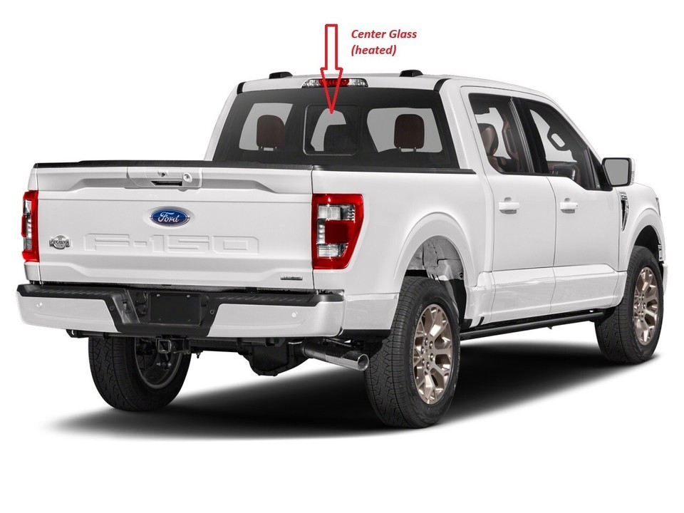 Fits 2015-2024 Ford F150 Rear Power Sliding Window CENTER Glass only ...