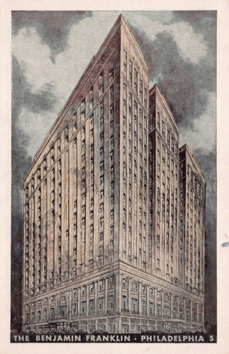 The Benjamin Franklin Building Philadelphia Pennsylvania Vtg Postcard ...