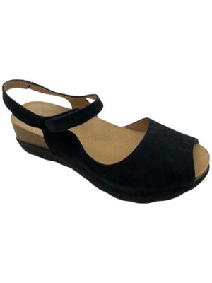 Dansko Women's Marcy Leather Wedge Sandal Black | eBay