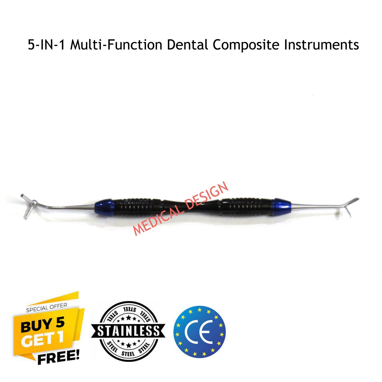 Multi-Function Dental Composite Instrument Kit 5-in-1: Blades ...