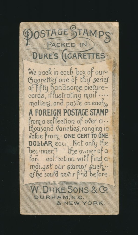 1889 N85 Duke's Cigarettes POSTAGE STAMPS ("Foreign") -N.Y. Post Office ...