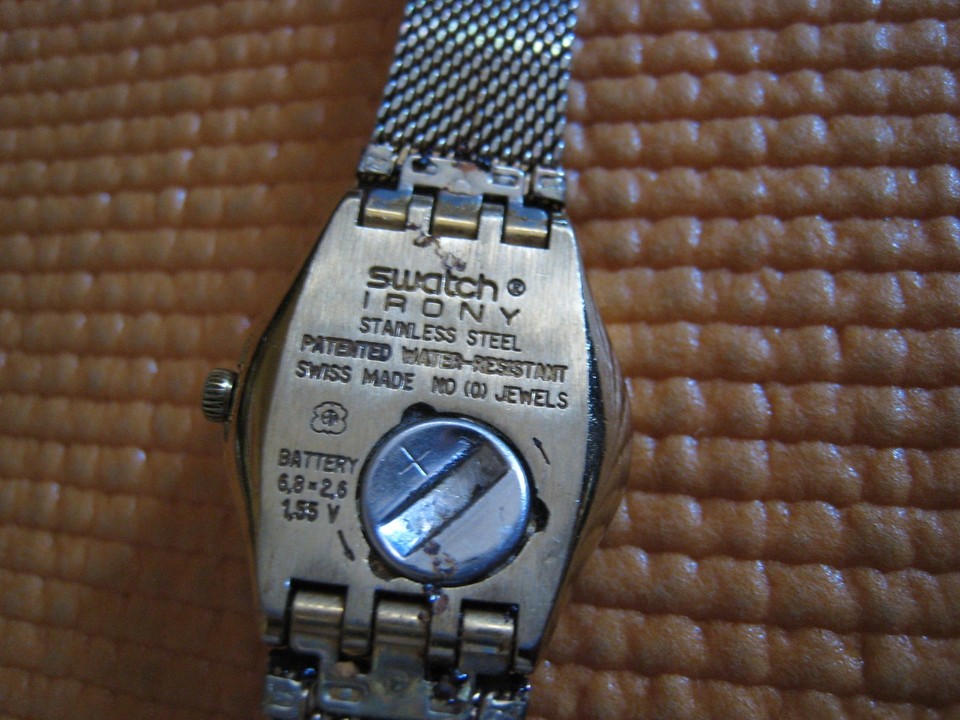 VINTAGE 1998 WOMEN'S GOLD PLATED SWATCH SWISS IRONY W/ MESH BRACELET ...