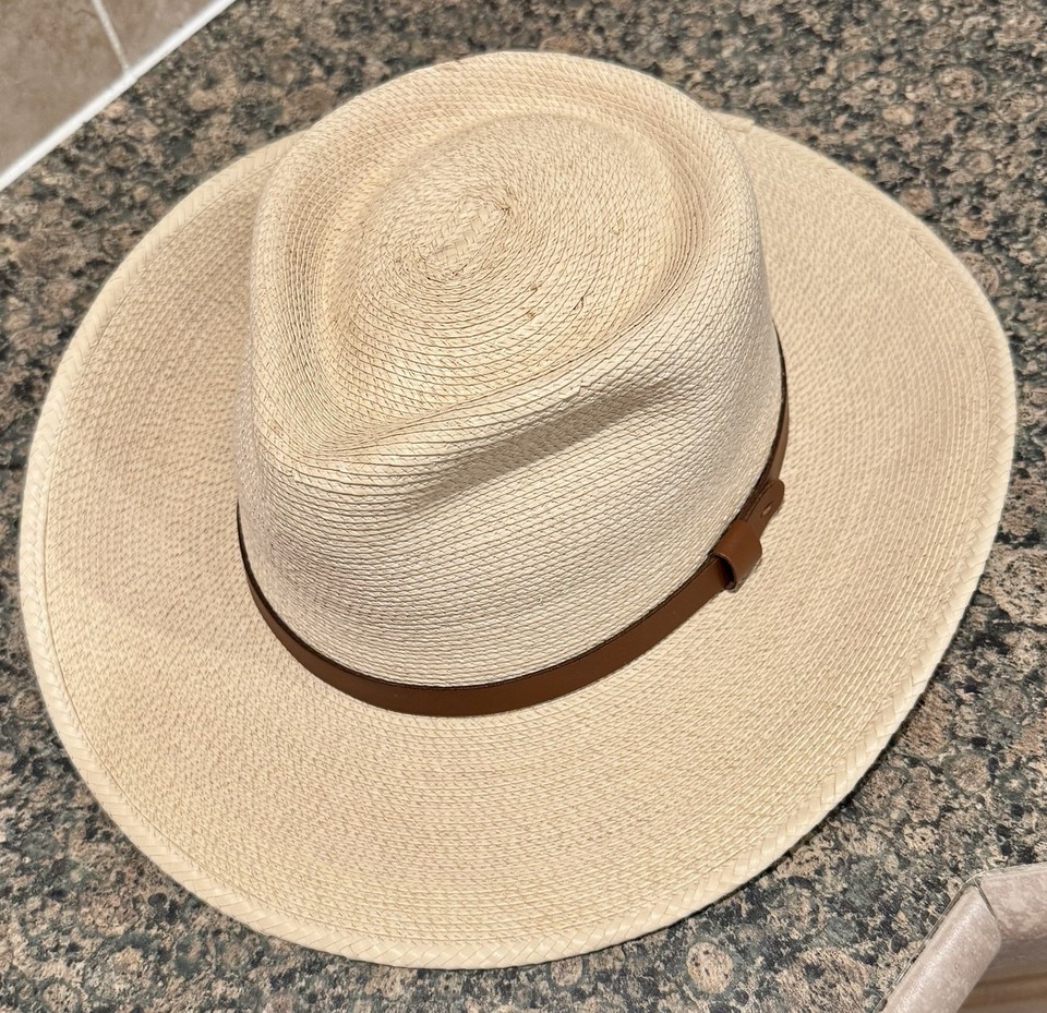 SUNBODY OAK GUATEMALAN PALM FEDORA HAT Sz 7 1/4 | eBay