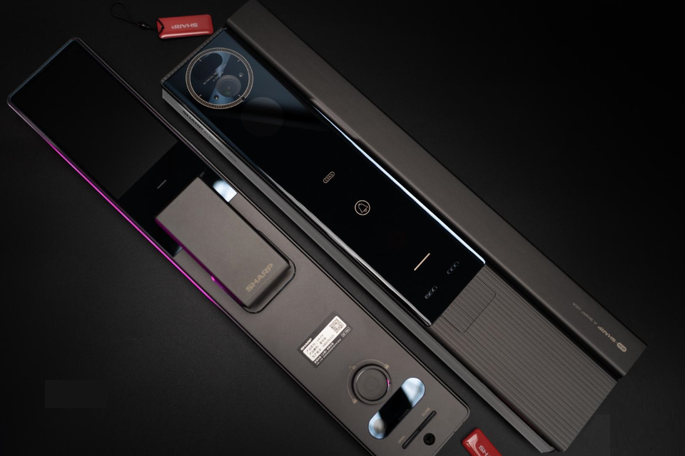 SHARP [H5-FV] Digital Door Lock 3D Facial Palm Vein Recognition WiFi ...