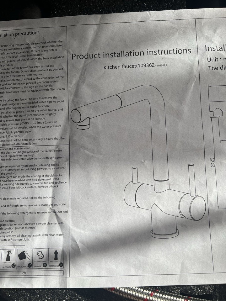 CREA 3 Way Kitchen Sink MIXER TAP Twin Lever Handle Matte Black Finish ...