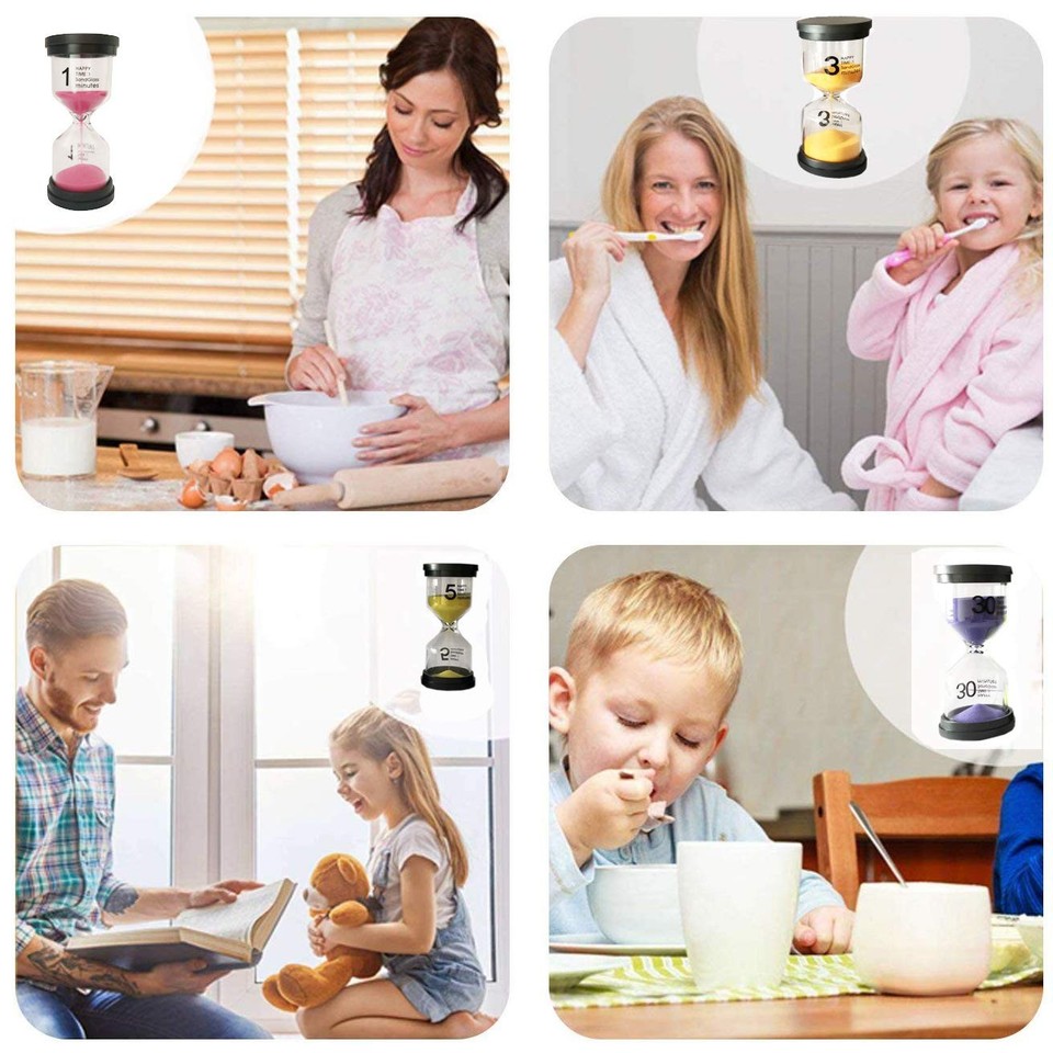 Sand Timer 6 Colors Hourglass 1/3/5/10/15/30 Minutes Sandglass Timer ...